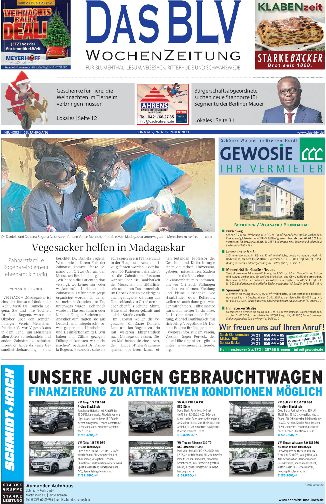 Das BLV Ausgabe vom 26.11.2023